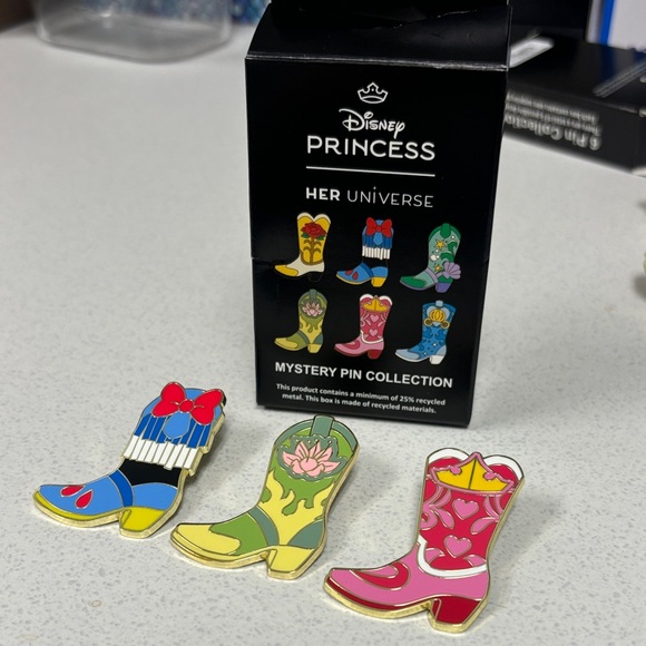 Disney | Accessories | Disney Princess Her Universe Boot Pin Set Blue ...